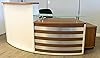 UGOS Modern Floating Glass Top Reception Desk w/Transaction Counter ...