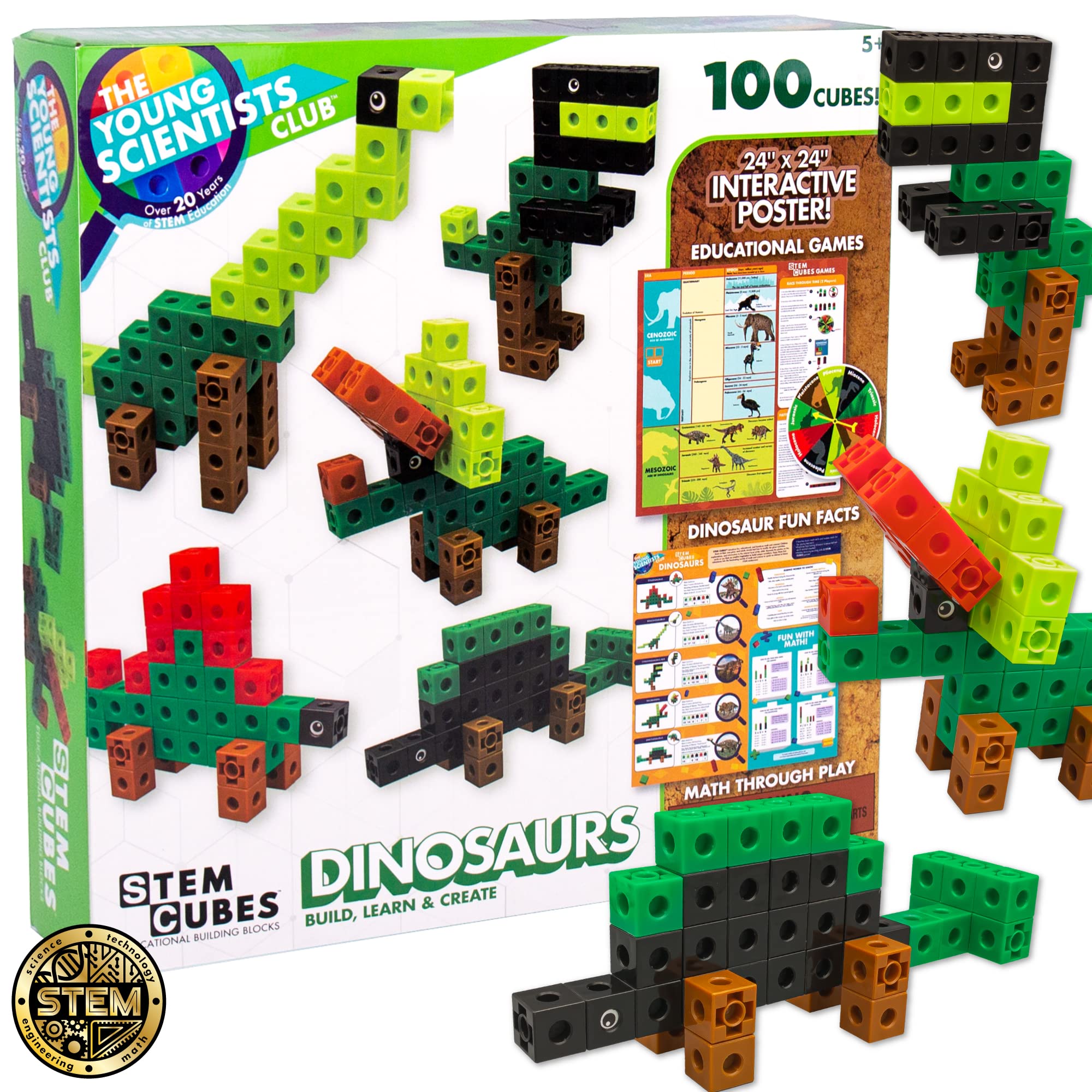 Mua Dinosaur STEM Cubes, Build, Learn & Create with 100+ Math Cubes ...