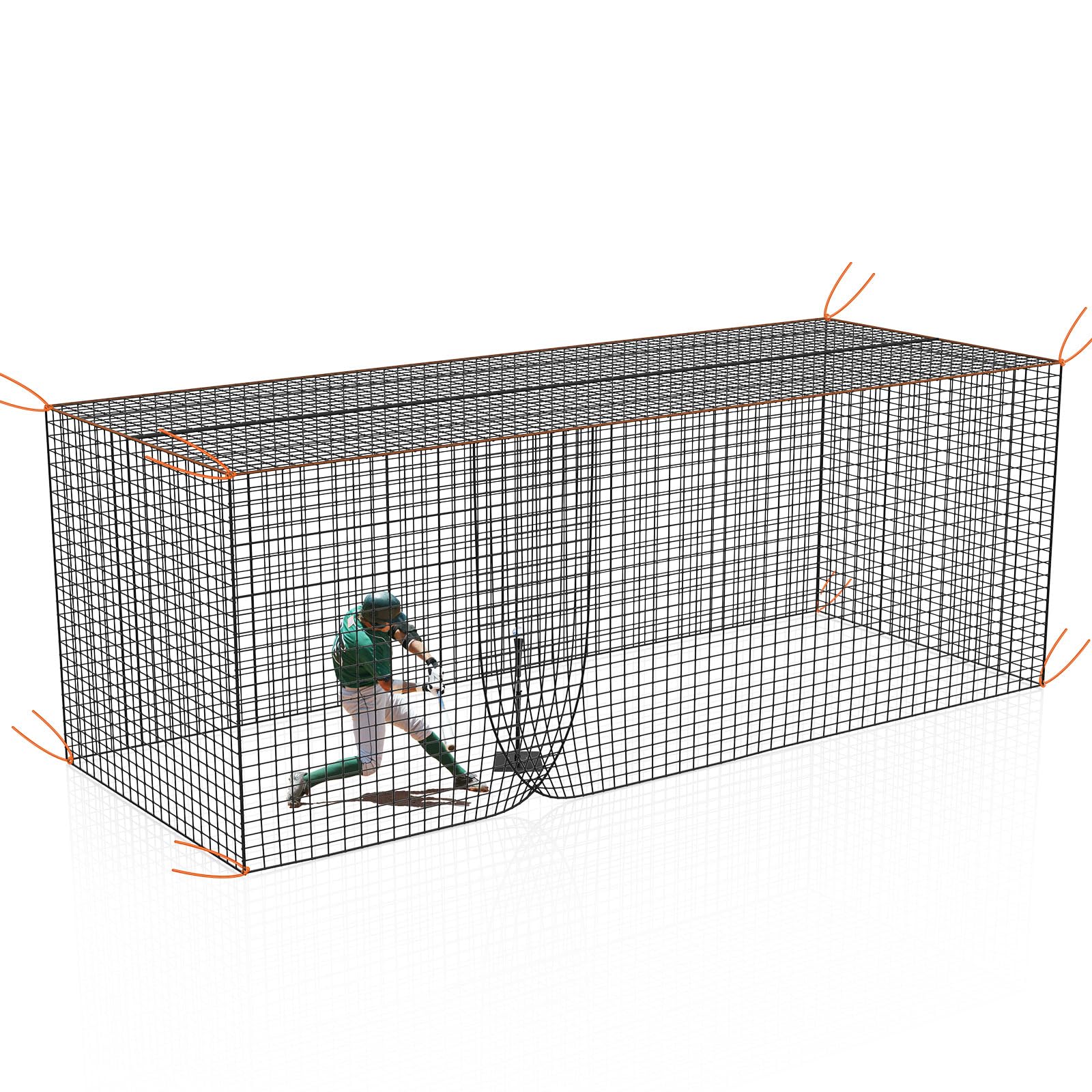 Batting Cage Net, 8x8x20 ft Heavy Duty Enclosed Batting Net With Door ...