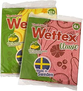 Wettex The Original Swedish Dishcloths - Bulk 14 Pack - Biodegradable ...