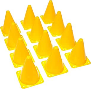 Amazon.com : Made4Sports 7 Inch Plastic Yellow Cones - Indoor/Outdoor 7 ...