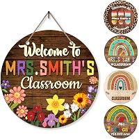 Amazon.com: Teacher Door Sign for Classroom Personalized Teacher Name ...