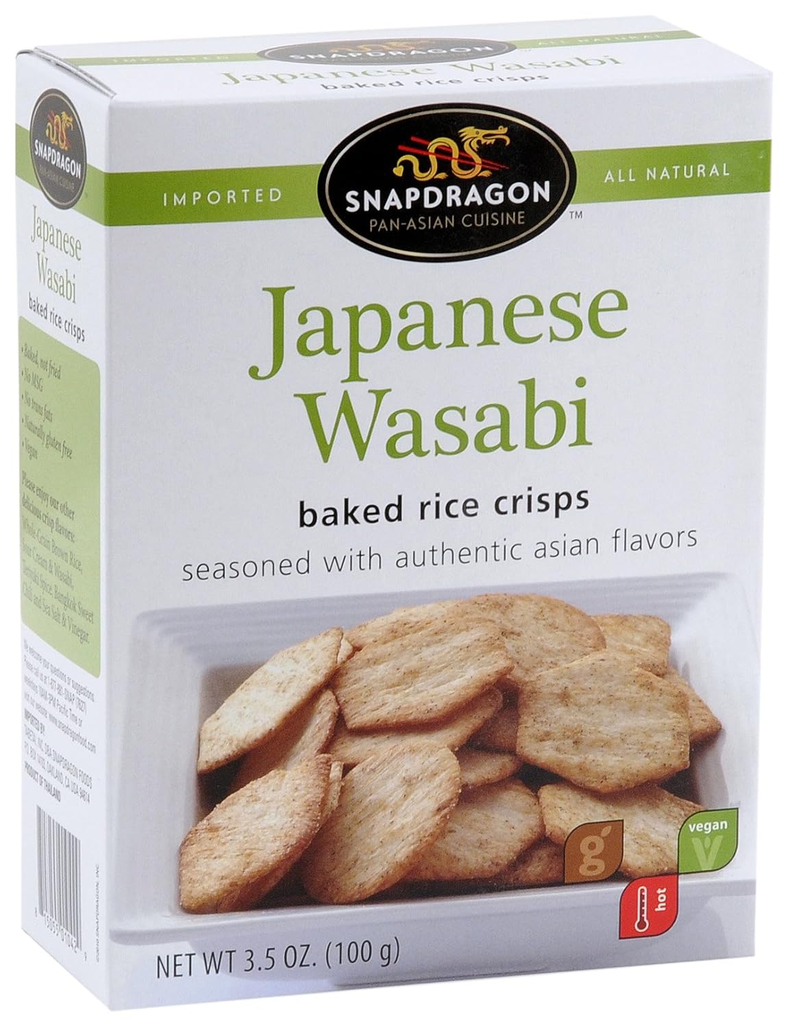 Amazon.com: SNAPDRAGON Japanese Wasabi Baked Rice Crisps, 3.5-Ounce ...