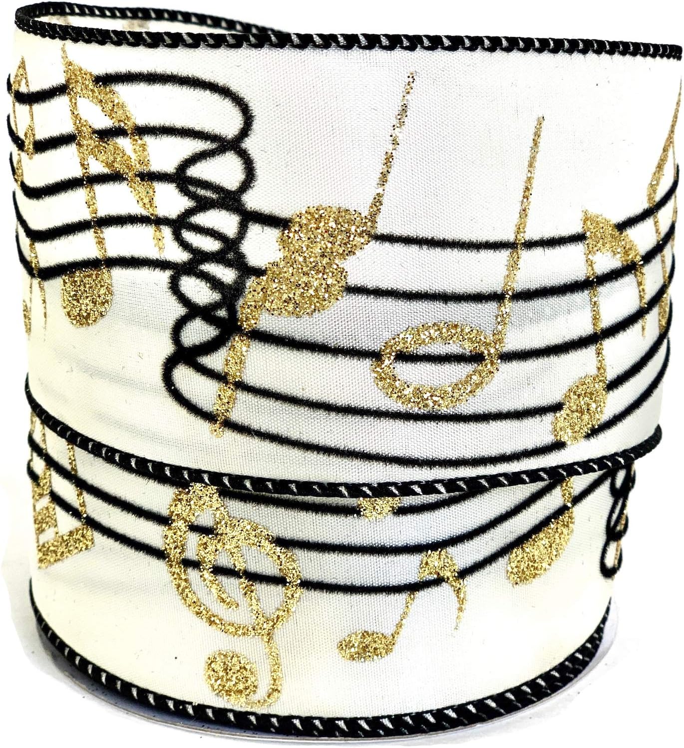 Amazon.com: Music Note Glitter Linen Wired Ribbon #40-2.5" x 10 Yards