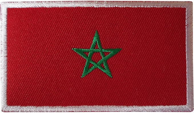 Morocco Flag Iron On Patch Moroccan Jewish Star Pentagram Sew Embroidered Badge: Amazon.co.uk ...