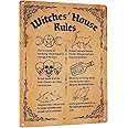 Amazon.com : HYBLOM Witch's House Rules Metal Tin Sign - Vintage Wall ...