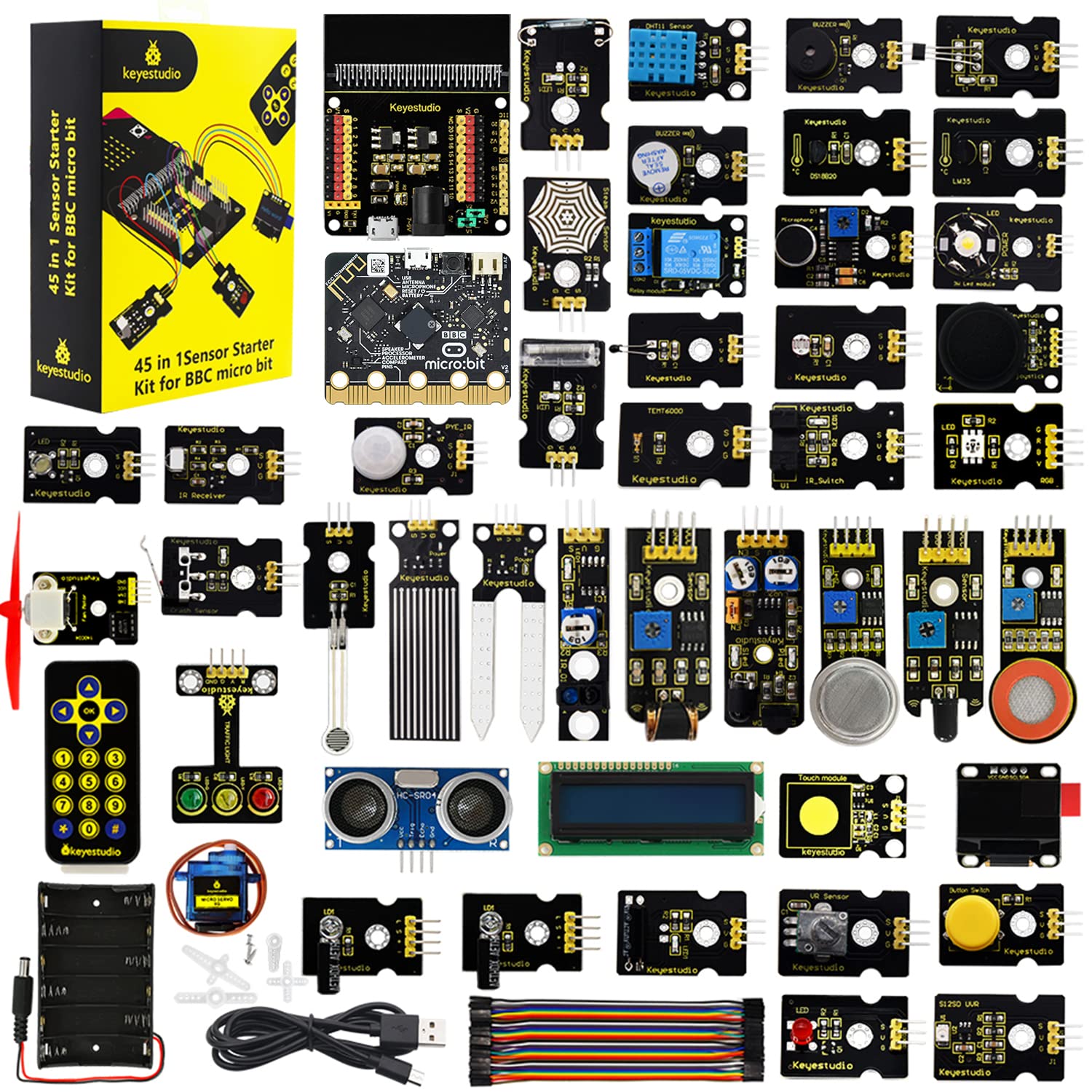 Mua KEYESTUDIO 45 Sensors Starter Kit with Micro:bit V2.2 for Learning Microbit V2 Coding ...
