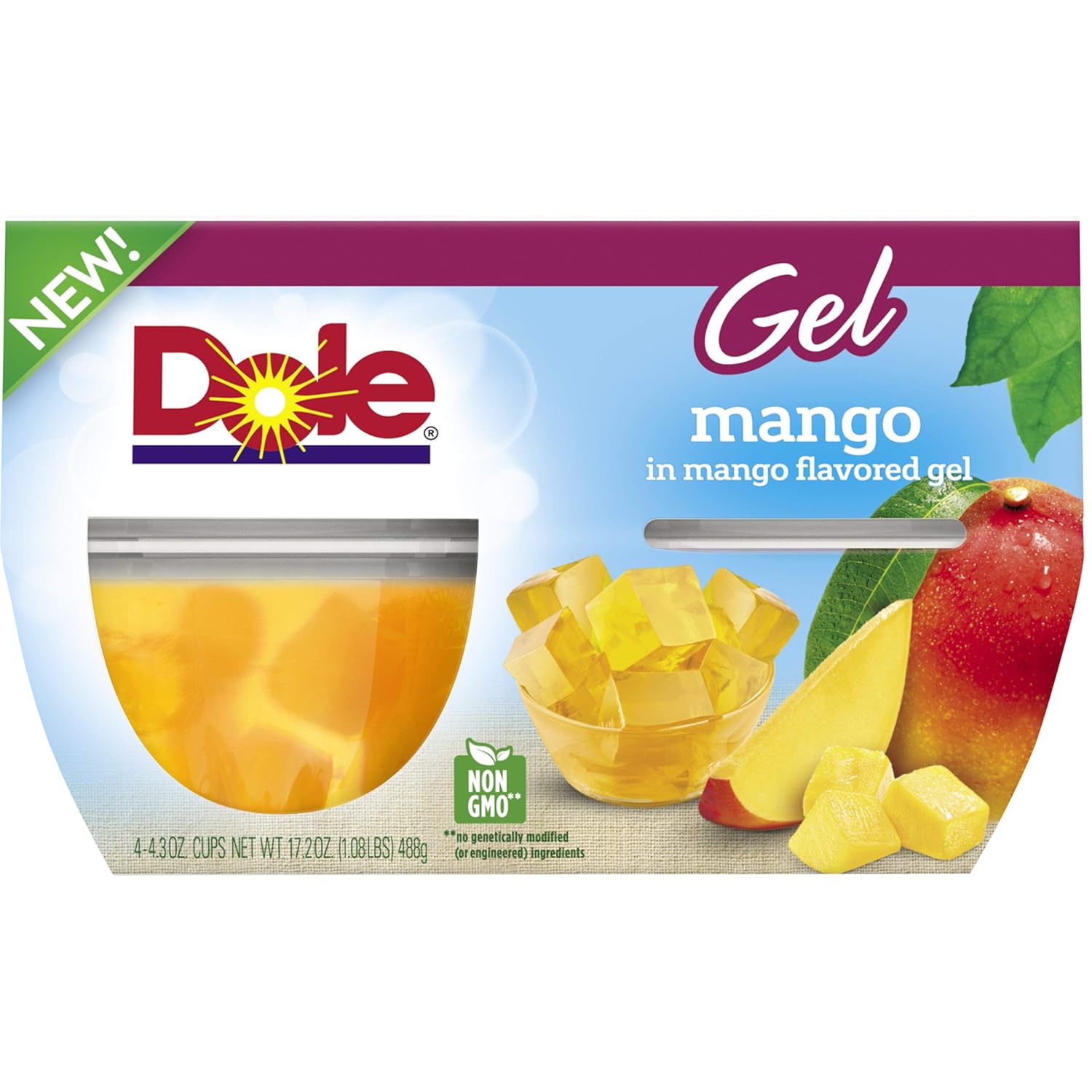 Amazon.com : DOLE FRUIT BOWLS Mango in Mango Flavored Gel 4.3 Ounce 4 ...