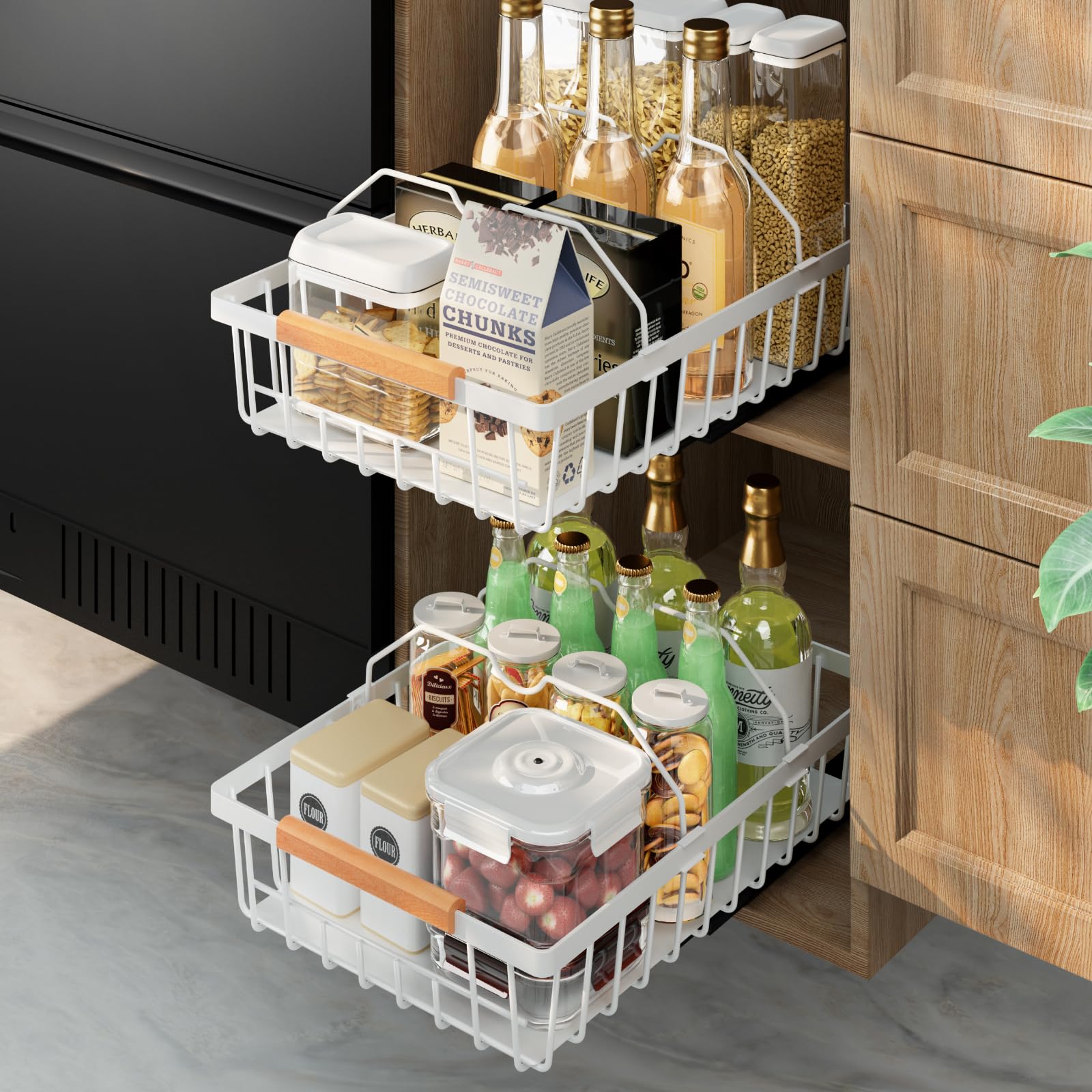 Laveshop 2 Pack Pull Out Cabinet Organizer -The Small Space ...