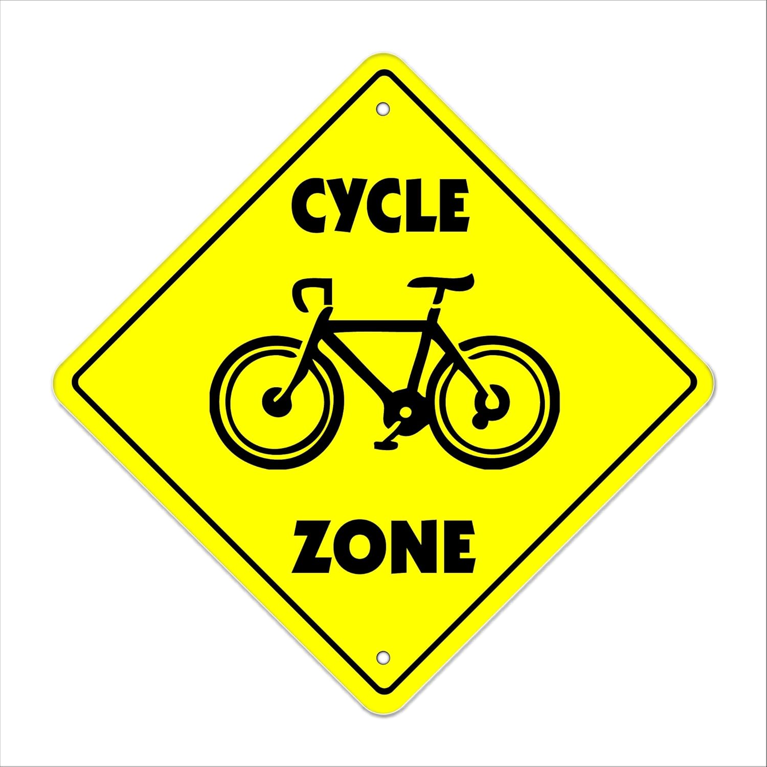 Amazon.com : Cycle Crossing Sign Zone Xing | Indoor/Outdoor | 12" Tall ...