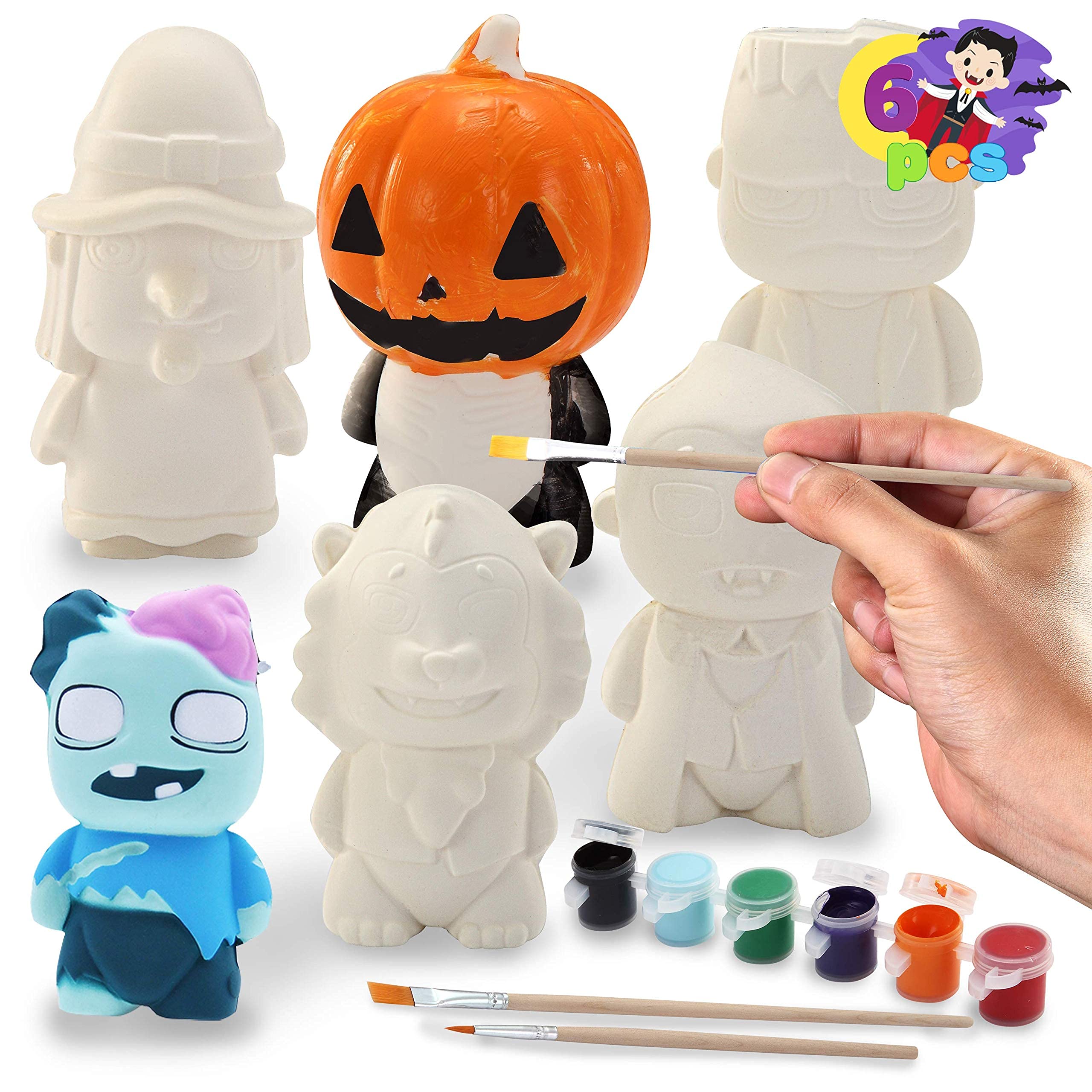 JOYIN Halloween Squishy Toys Coloring Craft Kit with 6 Different ...