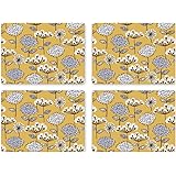 Cooksmart Pack of 4 Coasters, Mustard, one: Amazon.co.uk: Kitchen & Home