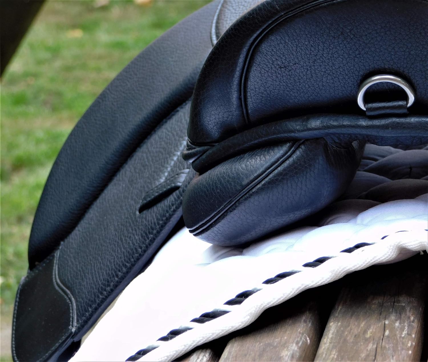 Pony Shetty Ledersattel Monoblatt weich 14 o 15 Zoll Schwarz Leder + 5 ...