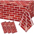Amazon.com: 3 Pack 108x54 inch Red Brick Tablecloth,Brick Wall Backdrop ...
