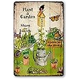 Amazon.com : Retro Garden Metal Signs Outdoor Decor Plant A Garden Sign ...