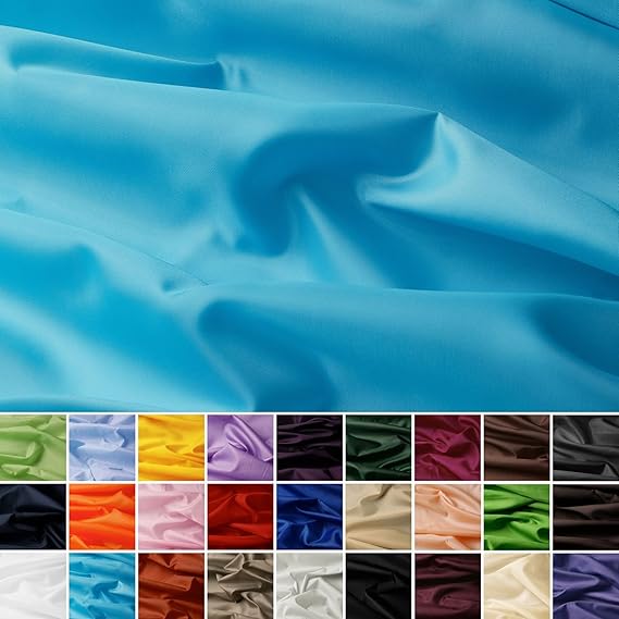 Seda Tafetán - 100% poliéster - Por metro - 27 colores (turquesa ...