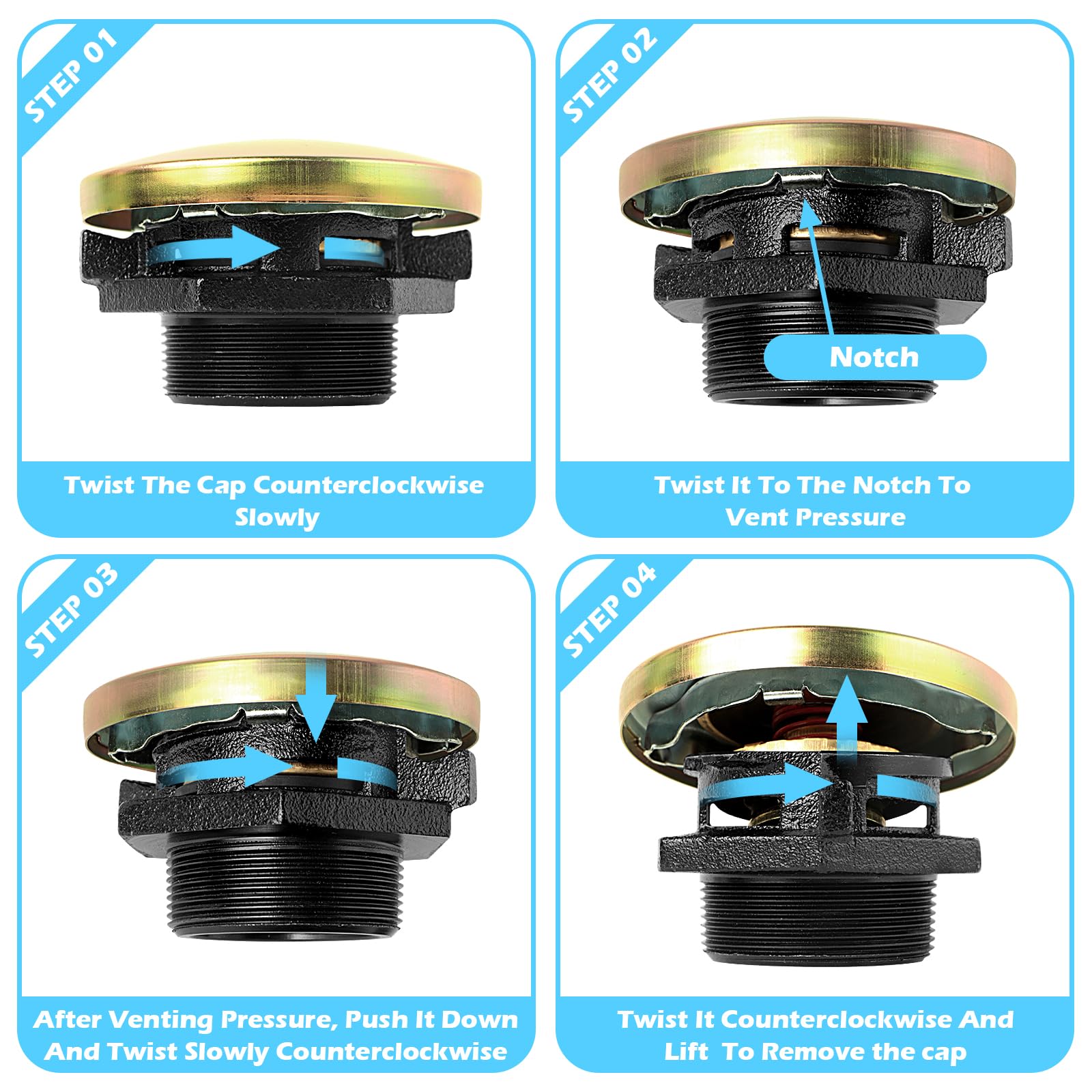 Mua Transfer Tank Vented Fuel Cap w/Threaded Neck,Diesel Tank Cap with 2 Inch Base,Fuel Venting ...