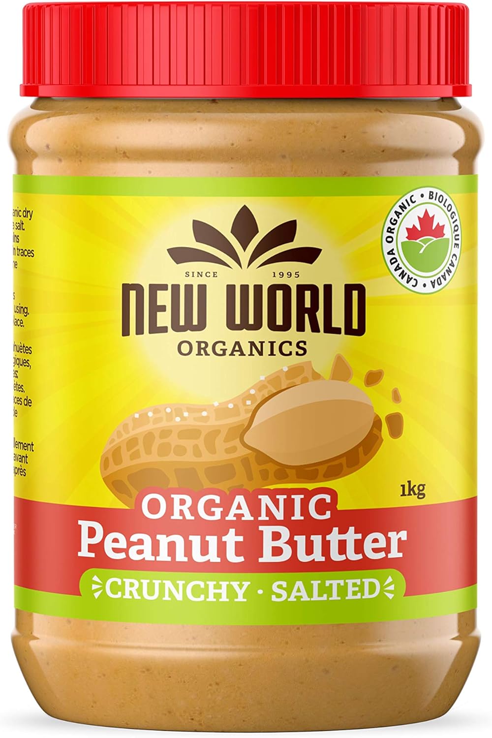 New World Foods Peanut Butter, Crunchy Salted Organic, 1Kg: Amazon.ca ...