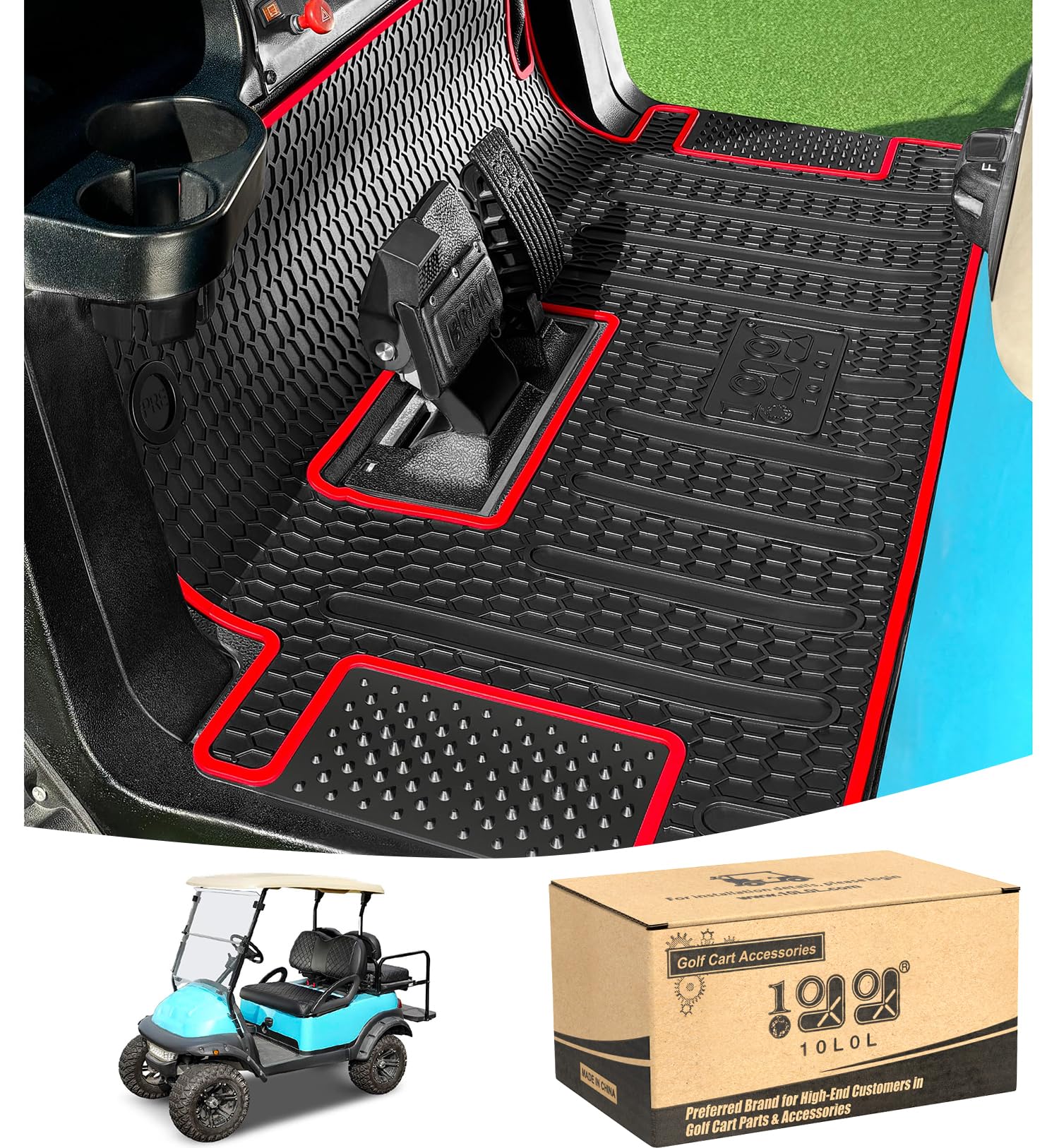 10L0L Golf Cart Full Coverage Floor Mat for Club Car Precedent (2004 ...