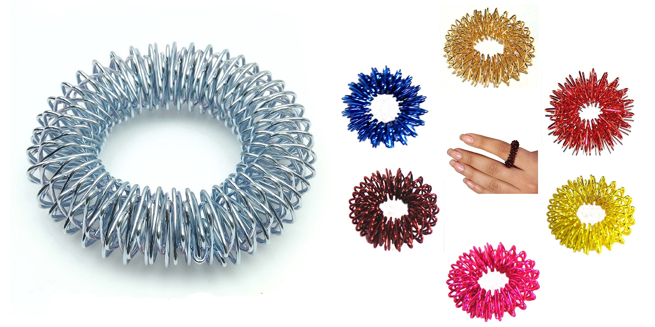 Amazon.com: ACS/ACM Acupressure Hand Wrist Massage Bracelets Set of 2 ...