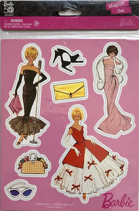 Amazon.com: Barbie Magnet Set: Barbie 50th Anniversary: Toys & Games