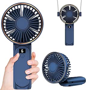 Amazon.com: Peiyuu Portable Handheld Fan, Neck Fan, Mini Desk Fan, 4000mAh Long Battery Life ...
