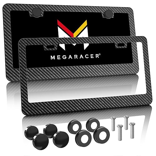 Premium Carbon Fiber Design License Plate Frames – 2 Pack, Rust-Free ...