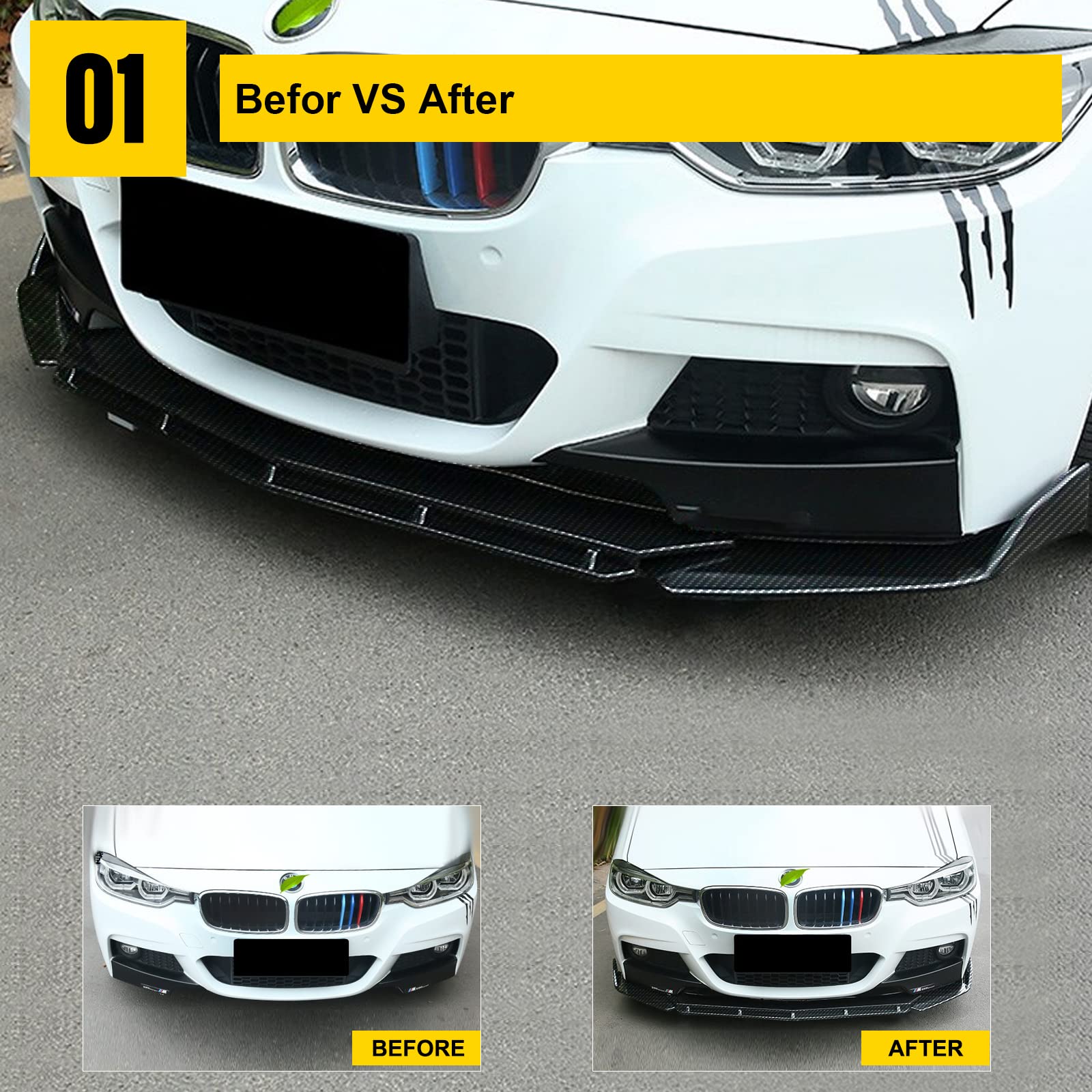 Mua Front Bumper Lip Universal Front Bumper Lip Body Kit ABS Lips Front ...