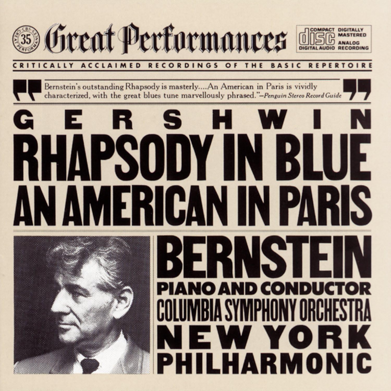 Gershwin: Rhapsody In Blue / An American In Paris: Leonard Bernstein ...
