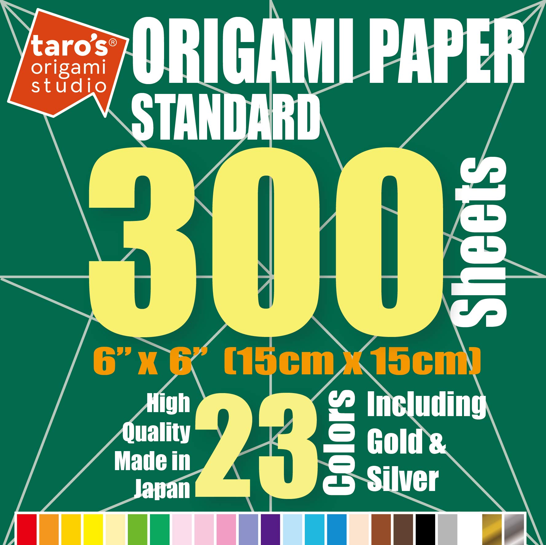 Mua [Taro's Origami Studio] Standard 6 Inch One Sided 23 Colors 300 ...