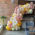 Amazon.com: Daisy Balloons Garland Arch Kit 148pcs Retro Dusty Pink ...