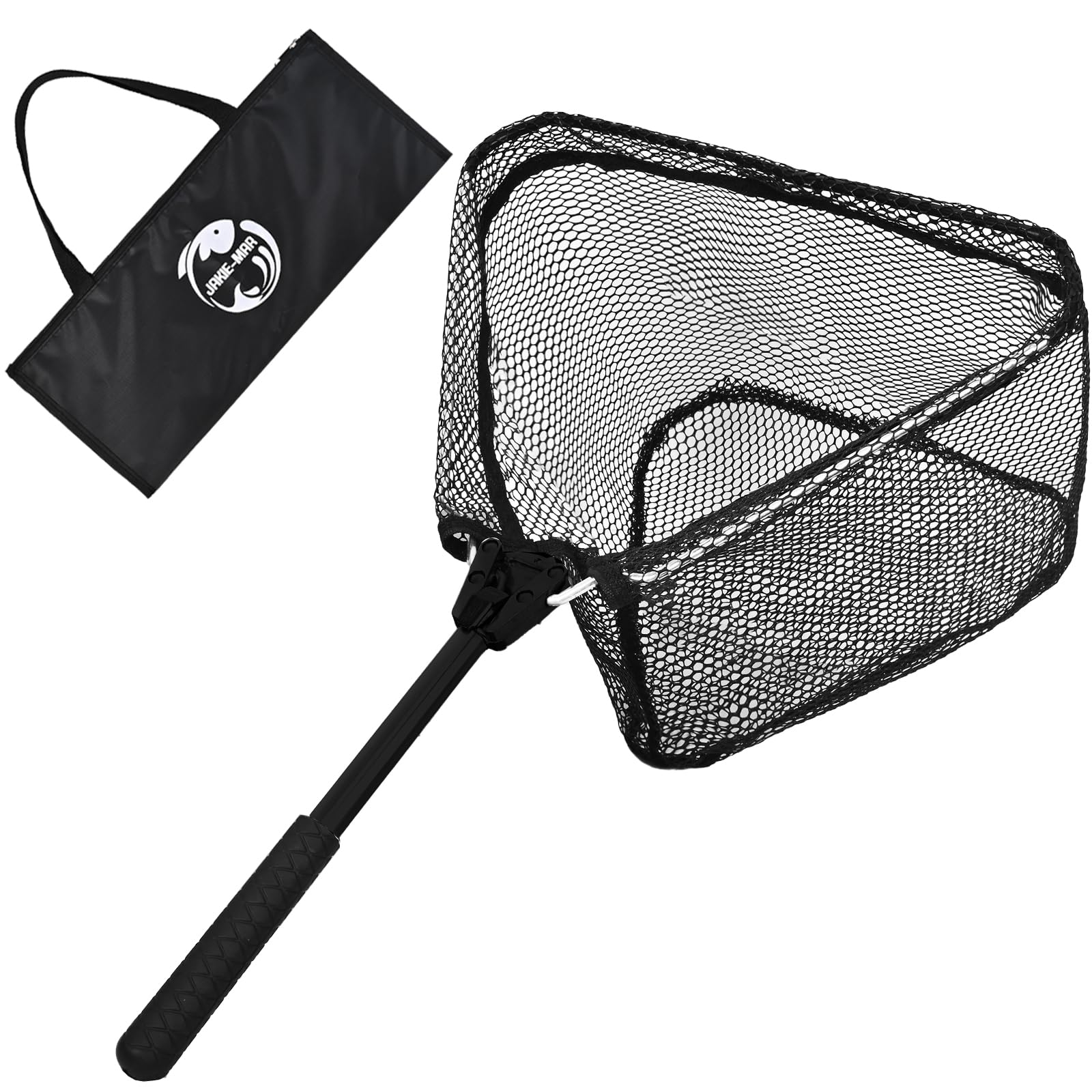 Fishing Net with Handle, Rubber Coated Landing Net with Foldable ...