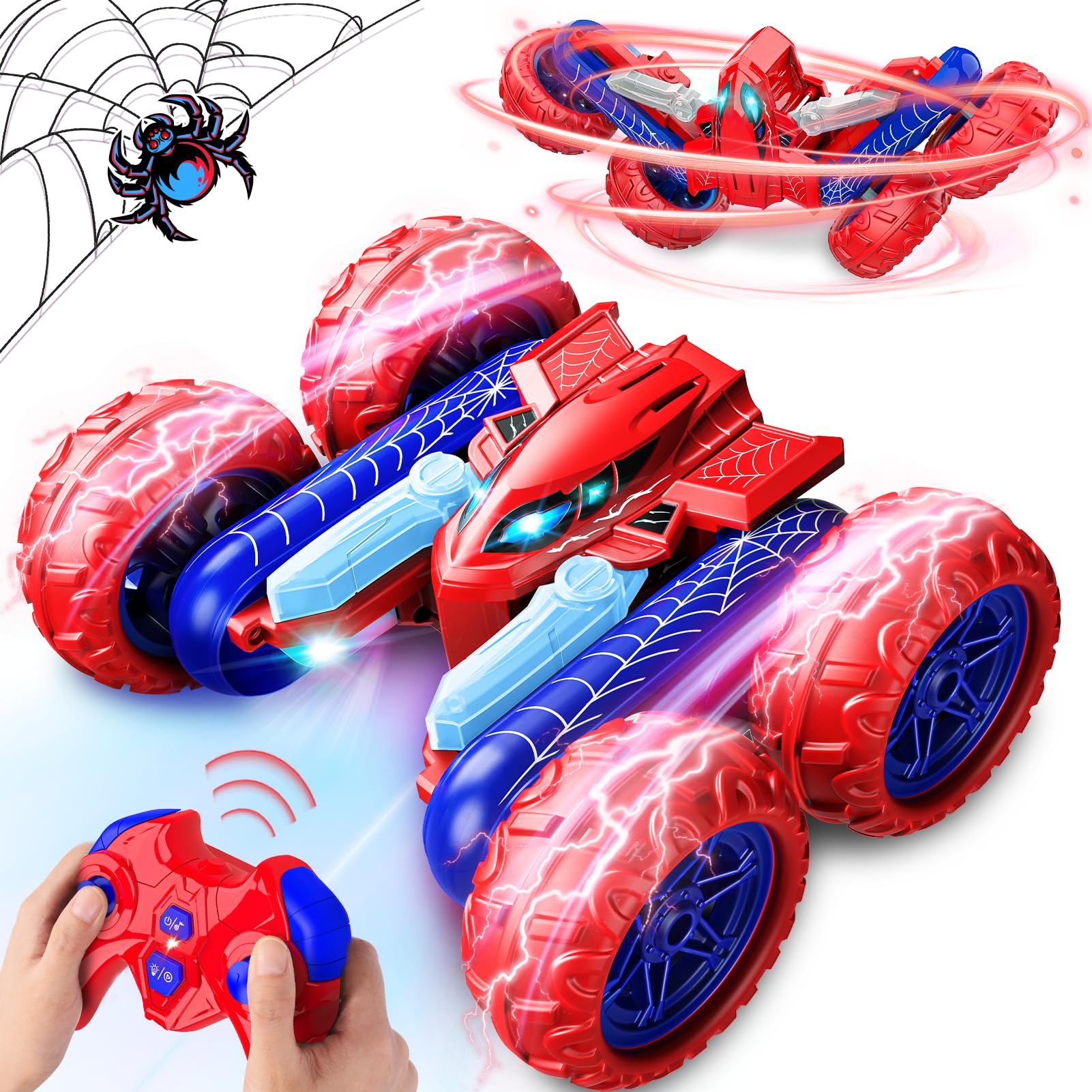 Spider Remote Control Car Toys: Double Sided RC Cars Outdoor Toy for 4 5 6 7 8 9 10 Year Old ...