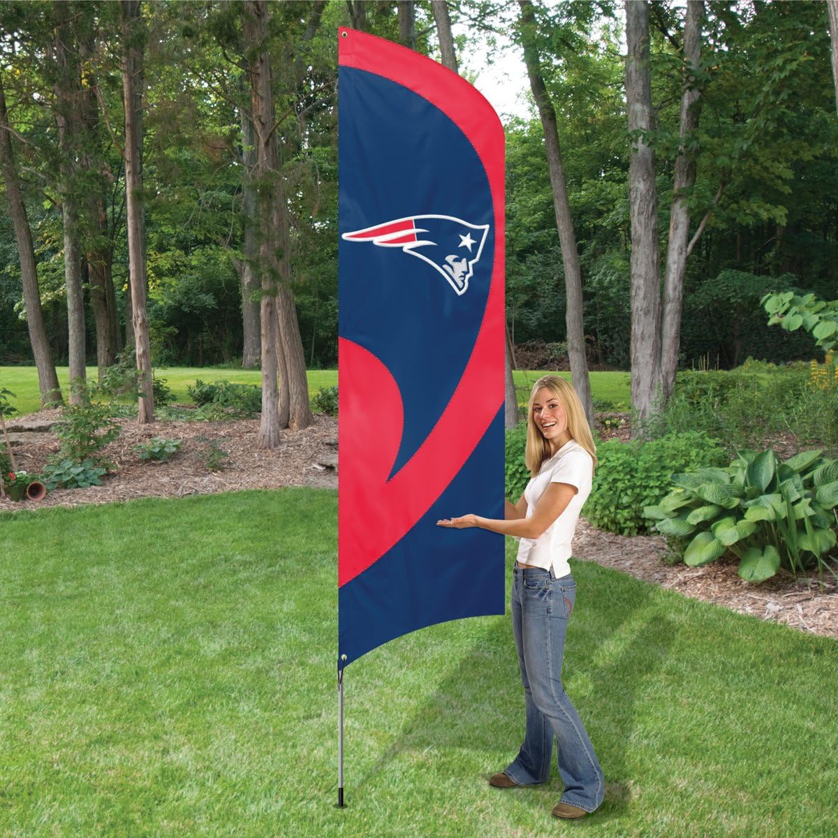 Amazon Party Animal TTNE Patriots Tall Team Flag W Pole Sports Amazon Party Animal TTNE Patriots Tall Team Flag W Pole Sports