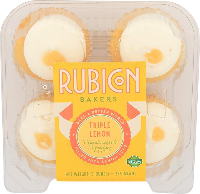 Rubicon Bakery, Cupcake Triple Lemon, 9 Ounce: Amazon.com: Grocery ...
