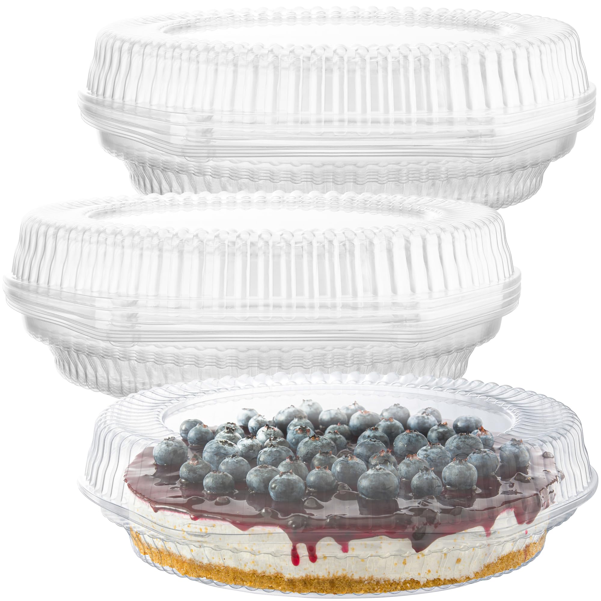 Supellectilem 10" Plastic Disposable Pie Containers with Hinged Locking ...