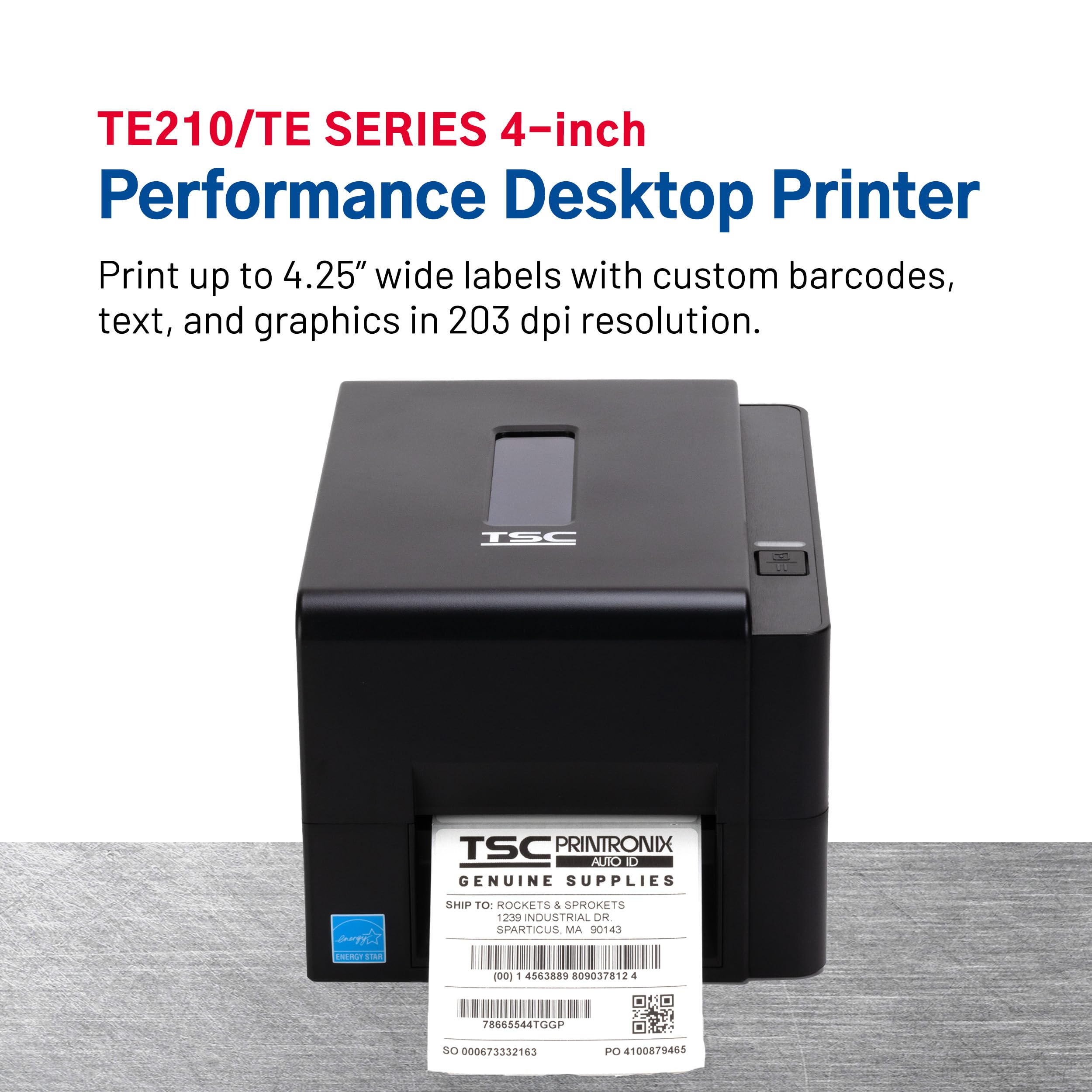 TSC TE210 Desktop Thermal Label Printer For Postage, Shipping Tags ...