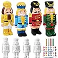 Amazon.com: Poen Set of 4 Ceramic Christmas Nutcrackers Figurines Paint ...
