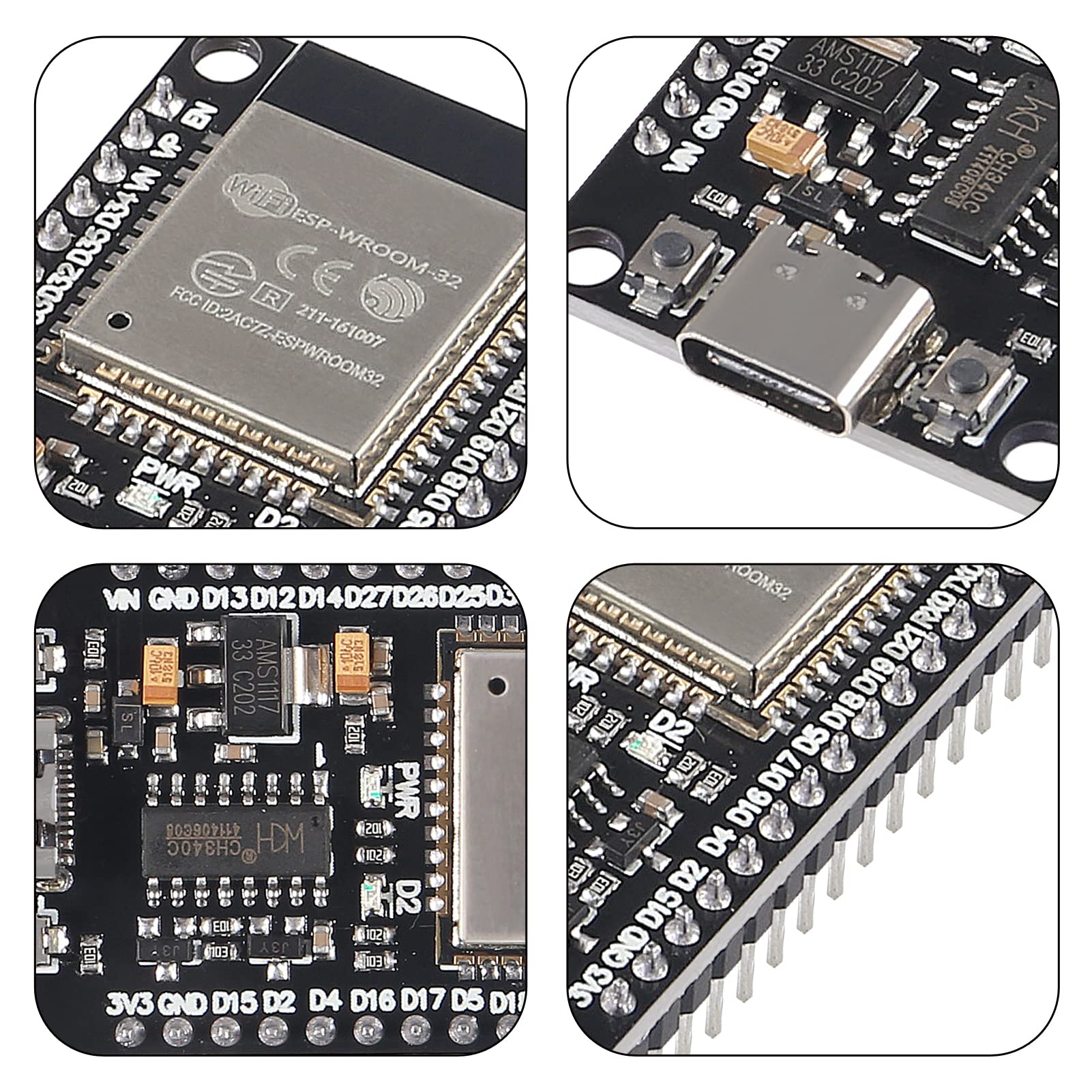 Mua AITRIP 3PCS Type-C USB ESP32 CH340C Development Board 2.4GHz WiFi Dual Cores Microcontroller ...