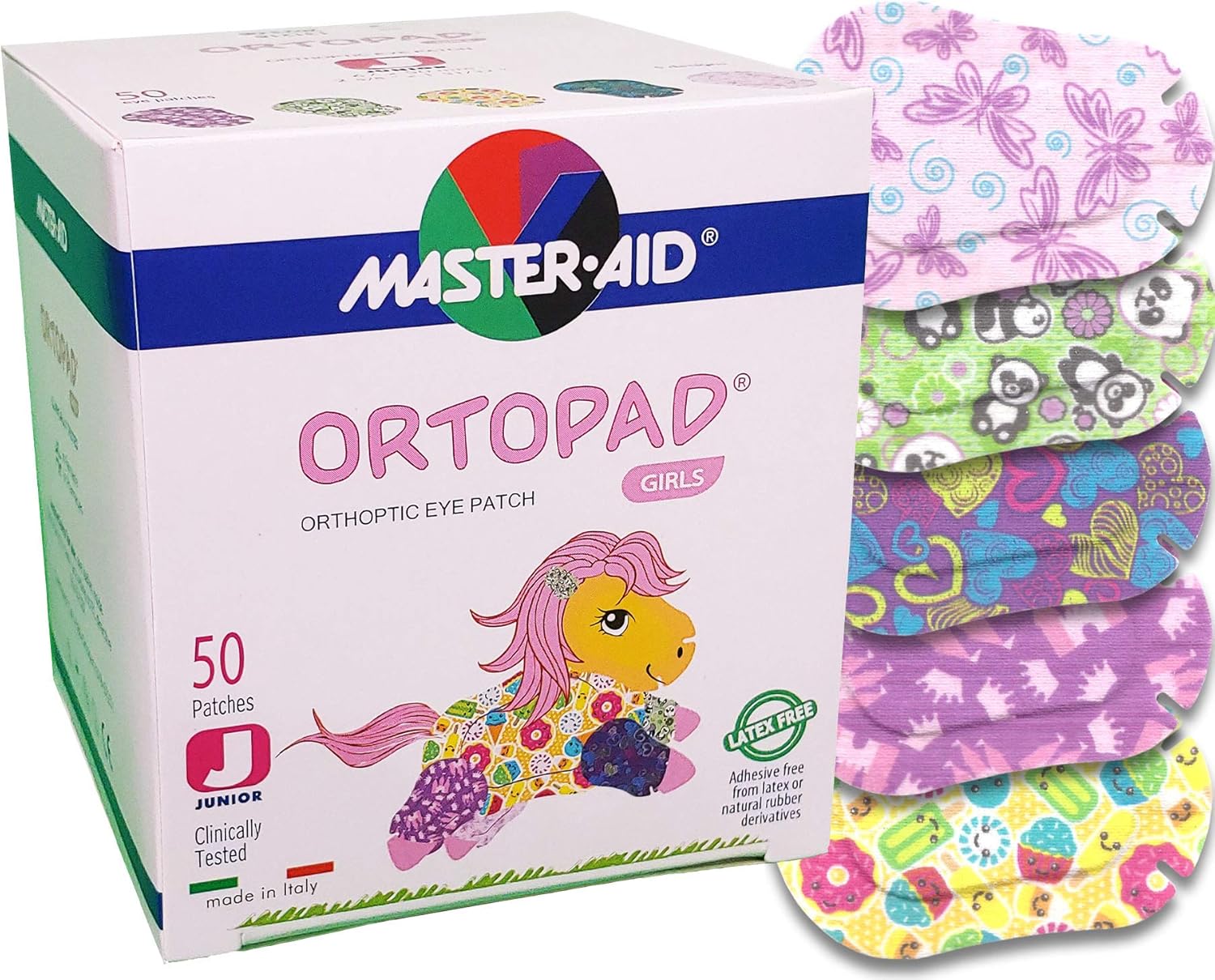 Ortopad Bamboo for Girls, Adhesive Eye Patches, (50 per Box) (Junior ...