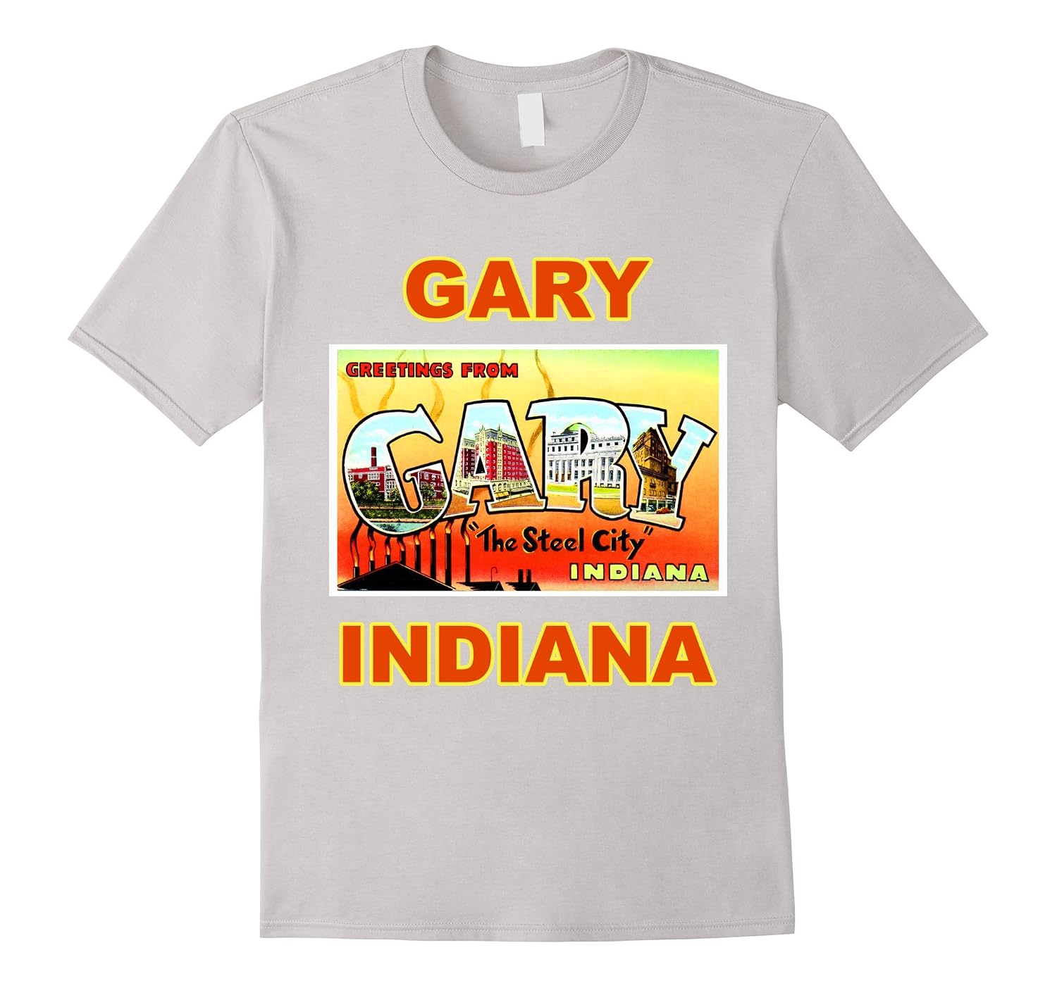 Lotta Shirts: Gary Indiana Postcard Greetings T-Shirt-T-Shirt – Managatee