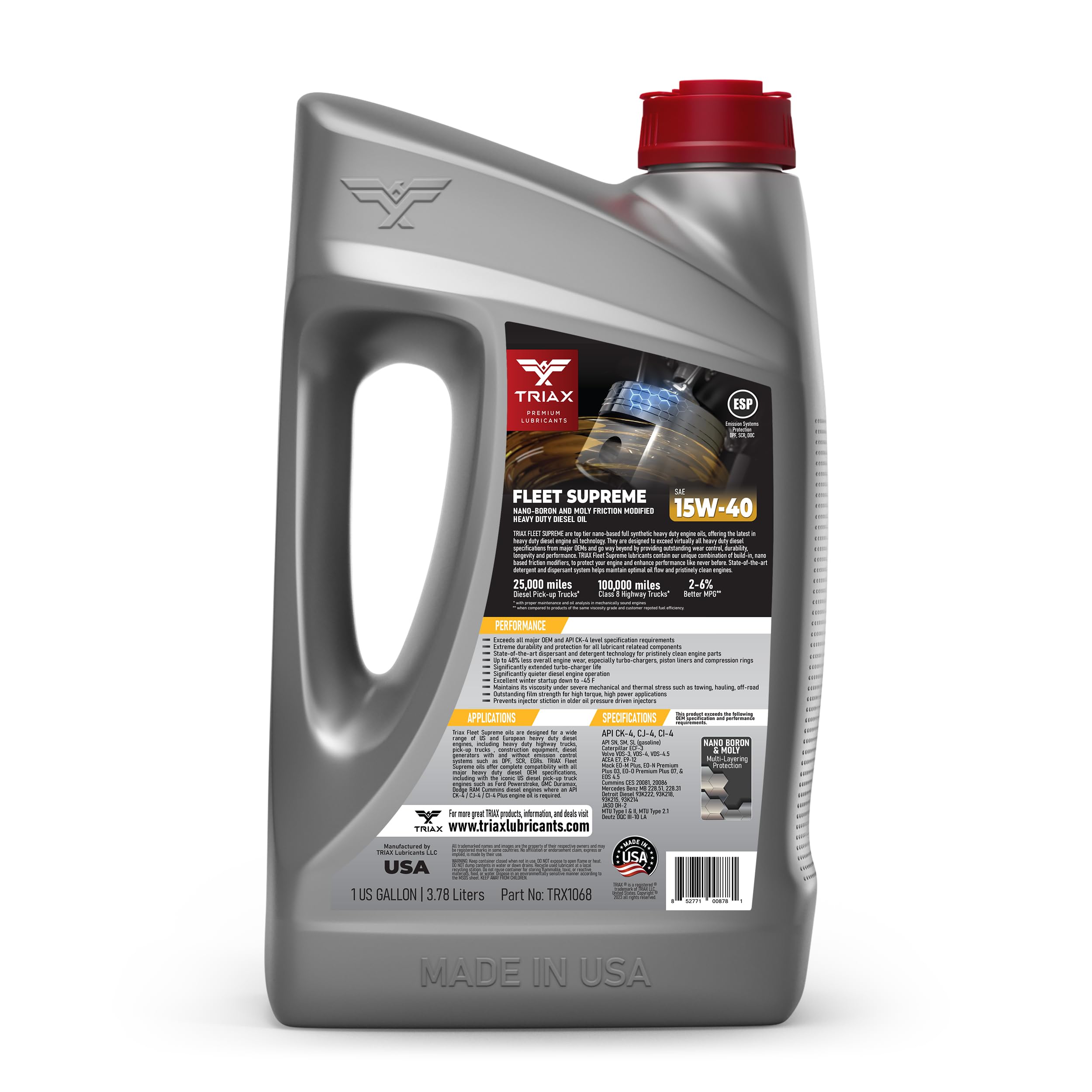 Mua Triax Fleet Supreme 15W-40 API CK-4 Full Synthetic Diesel Engine ...