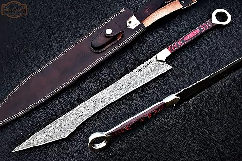 MR. CRAFT 27" Handmade Damascus Sword, Tanto sword, tactical sword ...