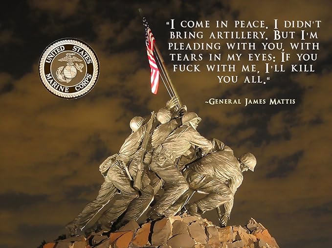 Amazon.com: USMC Motivation Poster General James Mattis Poster 18x24 ...