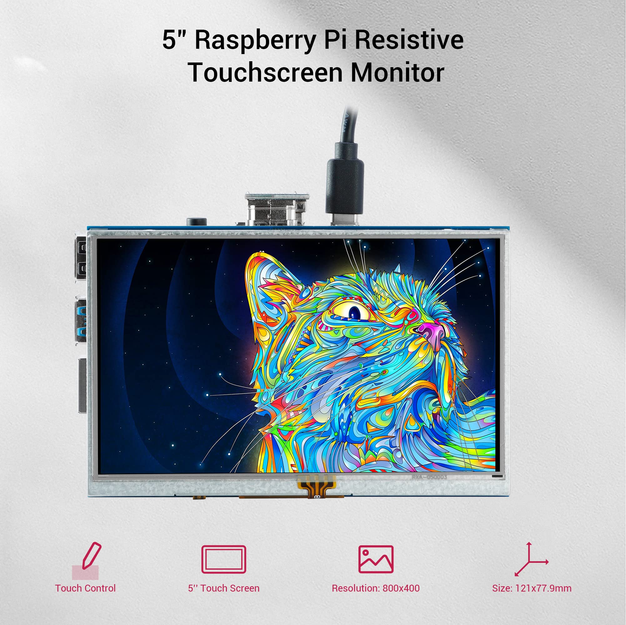 Mua ELECROW 5 Inch Touchscreen for Raspberry Pi Screen 800x480 TFT LCD Screen Monitor compatible ...