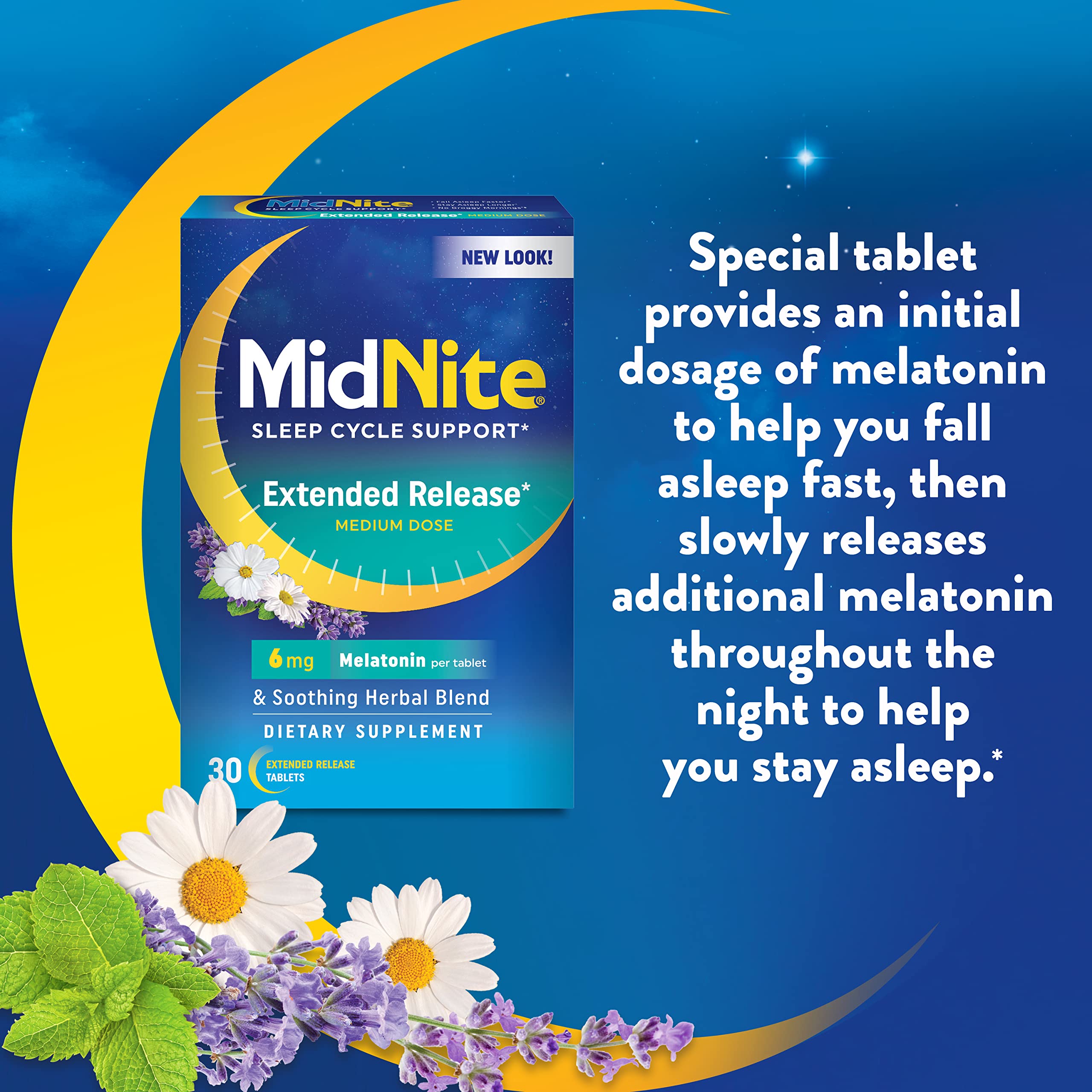 Mua MidNite Extended Release Medium Dose, 6 mg Melatonin Sleep Aid, Non ...
