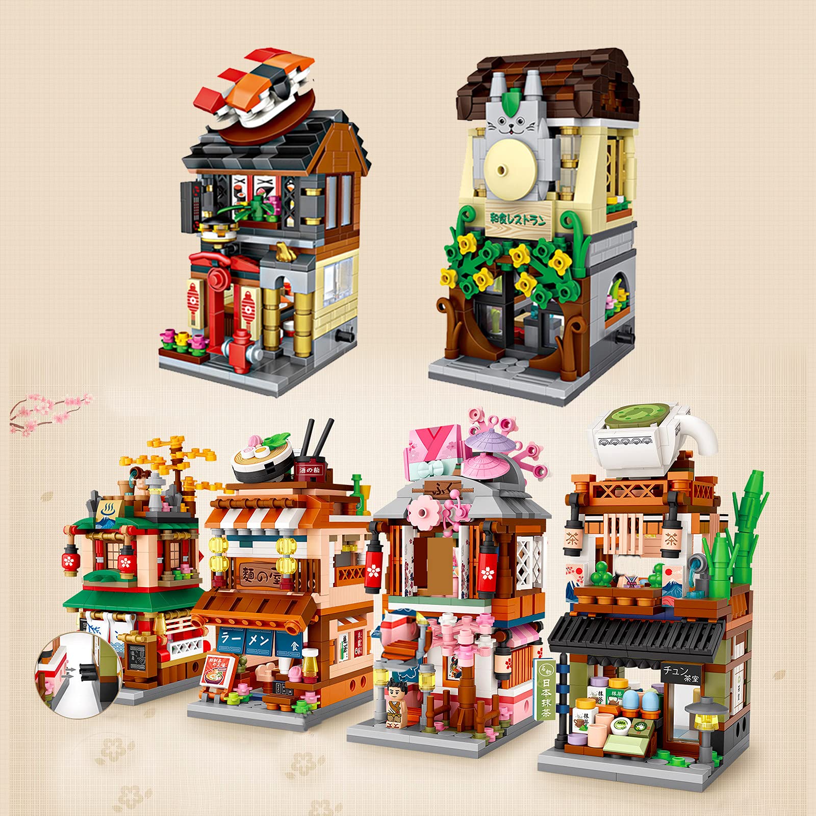 Mua Japanese Street View Shop Bricks, Mini DIY Building Blocks Model MOC Construction Toy NOT ...