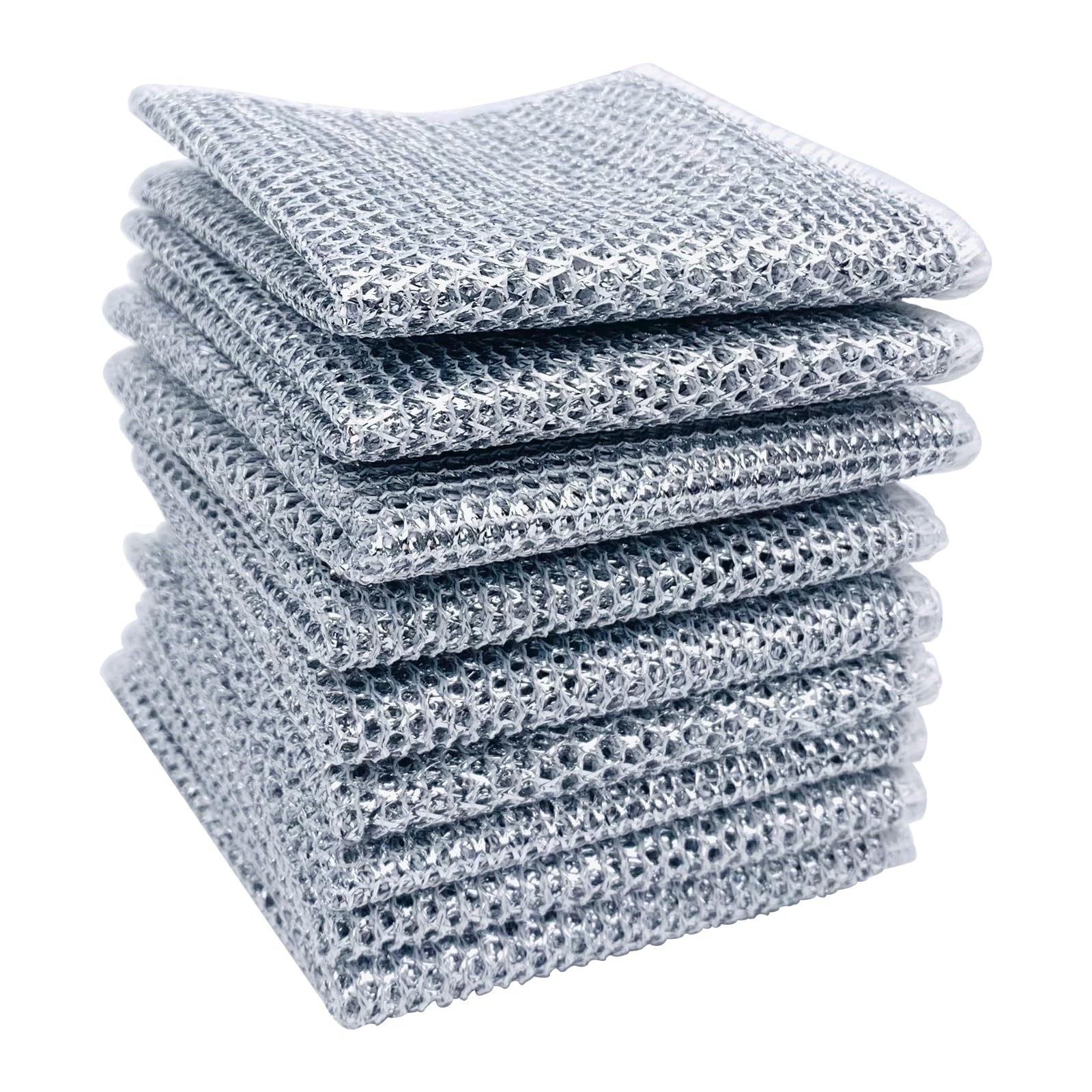 KTOJOY 10 Pcs Multipurpose Non-Scratch Wire Dishwashing Rag, Double ...