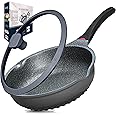 Amazon.com: Vinchef Nonstick Skillet with Lid, 11In/5Qt Aluminum Deep ...