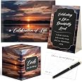 Amazon.com: All-in-One Funeral Guest Book Set – Elegant Memorial ...